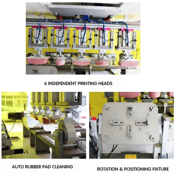 Automatic Six Colors Helmet Pad Printing Machine